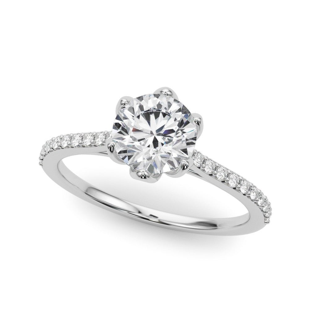 Anchorage Round Diamond Petal Prongs Engagement Ring
