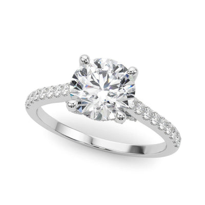 Starlight Round Hidden Halo Diamond Accents Engagement Ring