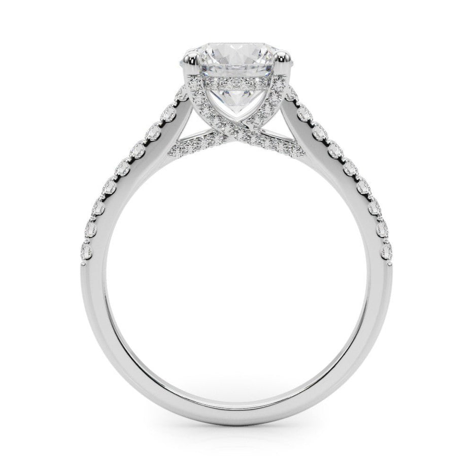 Starlight Round Diamond Hidden Halo Engagement Ring