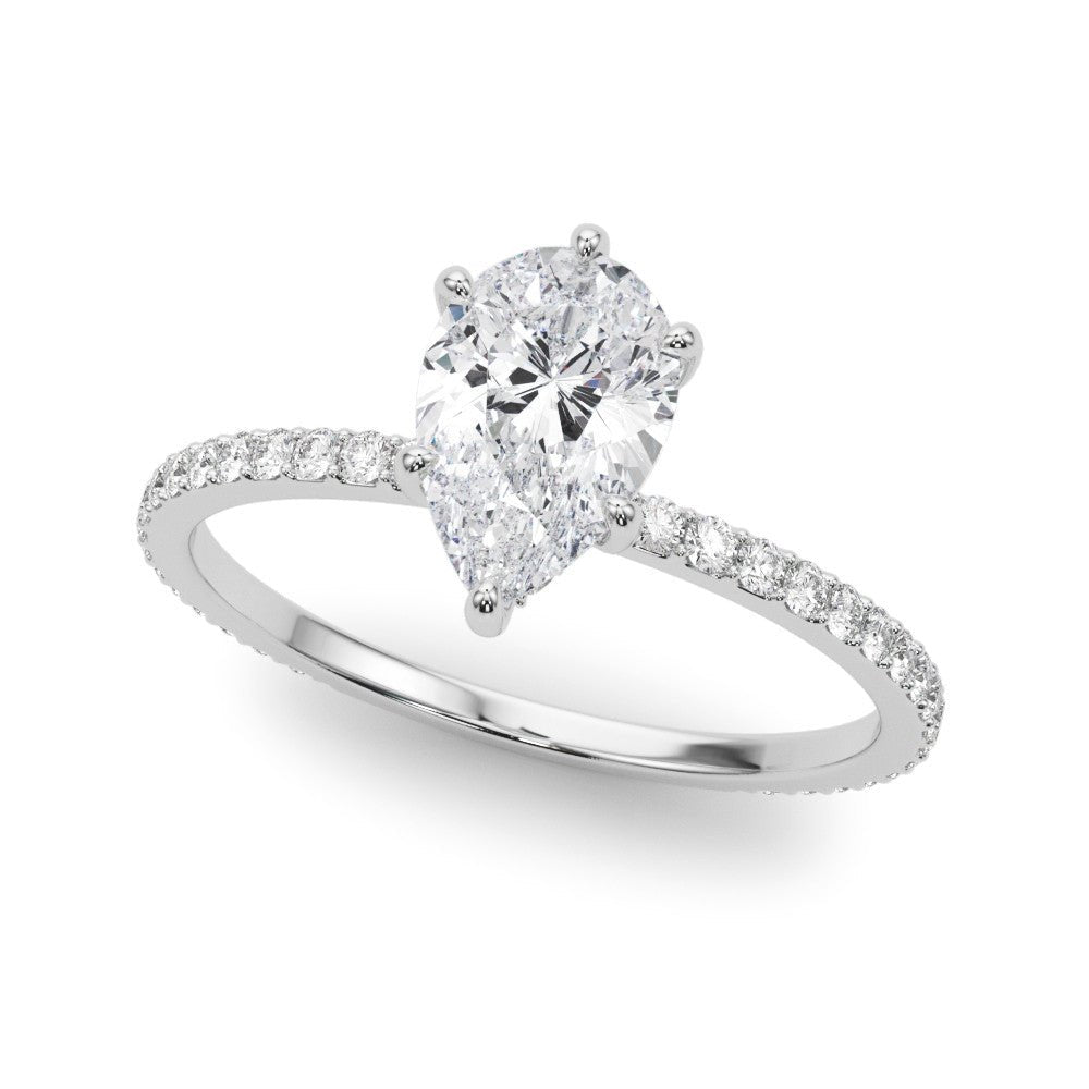 Tuscon Pear Hidden Halo Engagement Ring